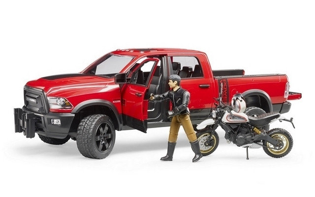 RAM 2500 POWER WAGON WITH DUCATI DESERT SLED AND FIGURE – Toy Story